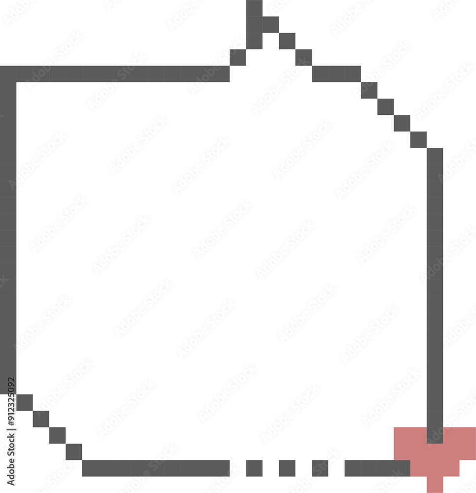 8bit retro game pixel art speech bubble balloon with heart, icon ...