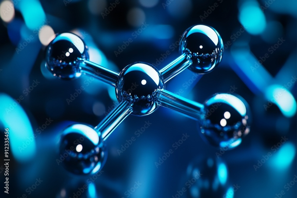 Molecular background with abstract round molecules connected to each ...