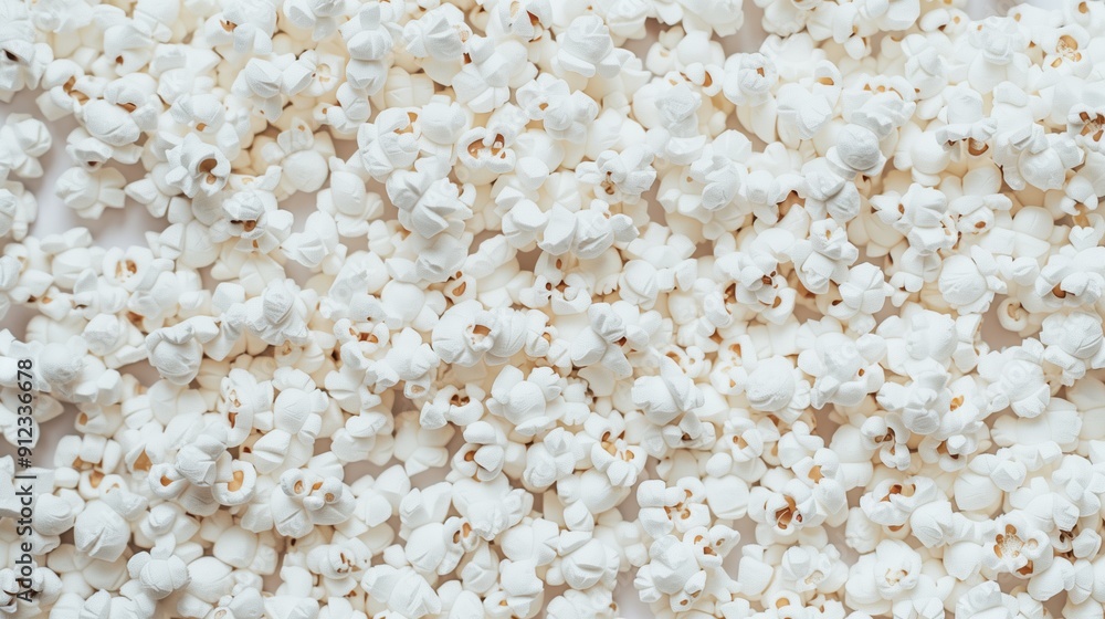 Classic snack for watching movies and cinema. Top view of popcorn ...