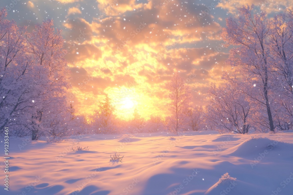 Sunrise Over Snow: An Animated Snow Scene Welcoming the First Light of ...