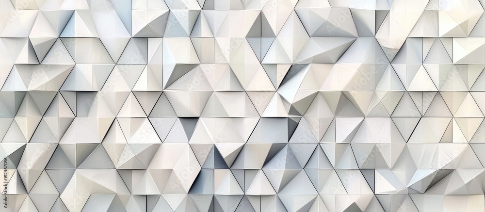 Abstract seamless gray and white triangle background with a digital ...