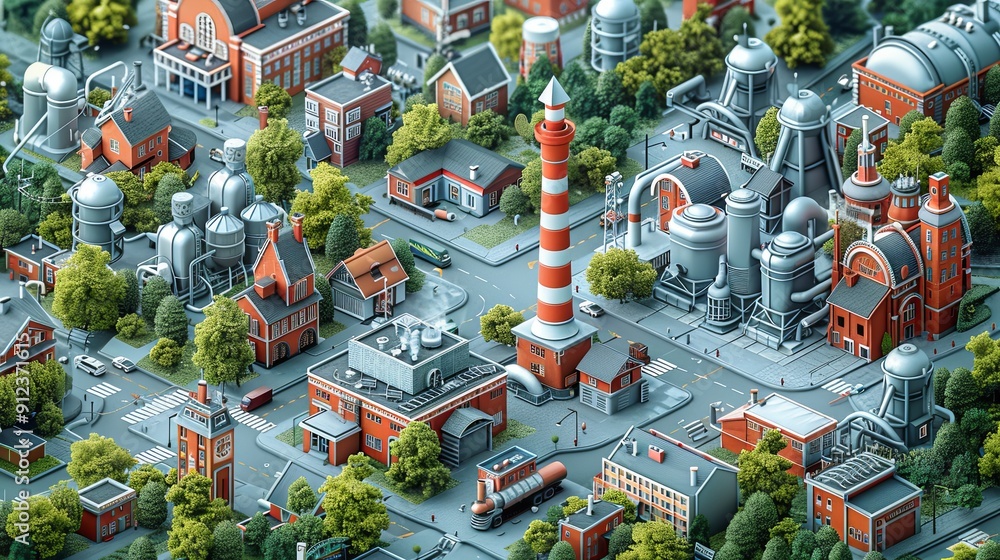 vector, illustration, Great city map creator.Seamless pattern map and ...