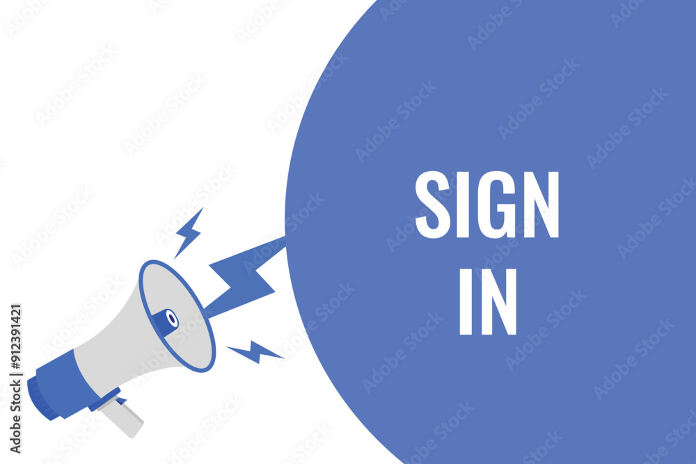 sign in button, banner, label, template for website. sign in text with ...