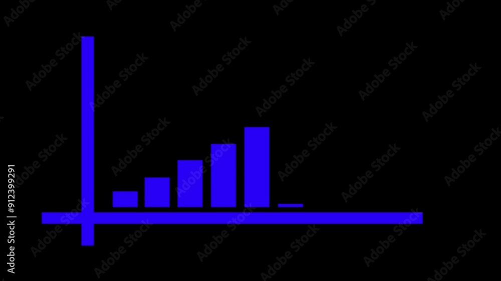 Business graph up to down arrow animation. Animation bar chart graph ...