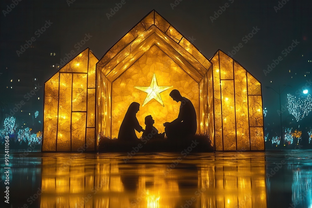 nativity scene reimagined modern minimalist stable geometric shapes ...