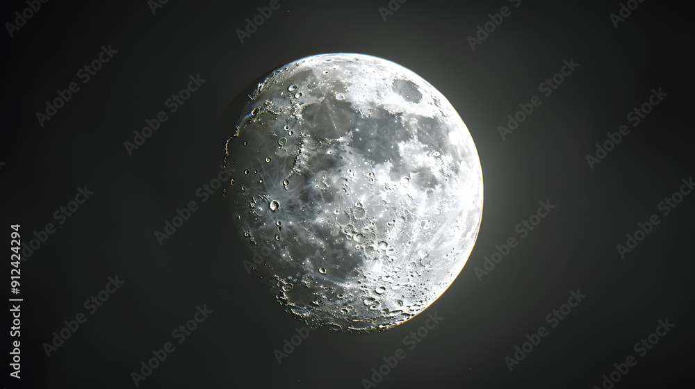 Realistic detailed full big moon isolated on transparent background ...