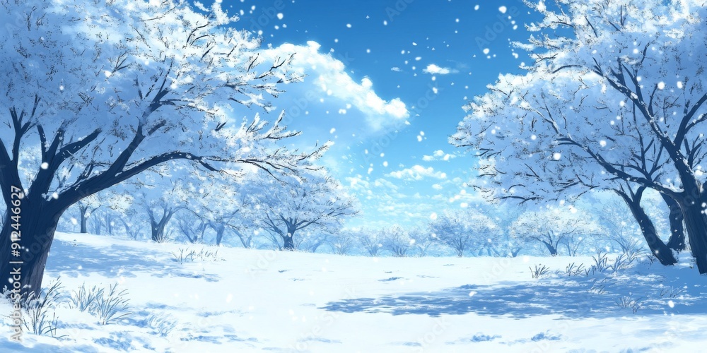 Winter's Whispers: An Animated Snow Scene with Gentle Snowfall and the ...