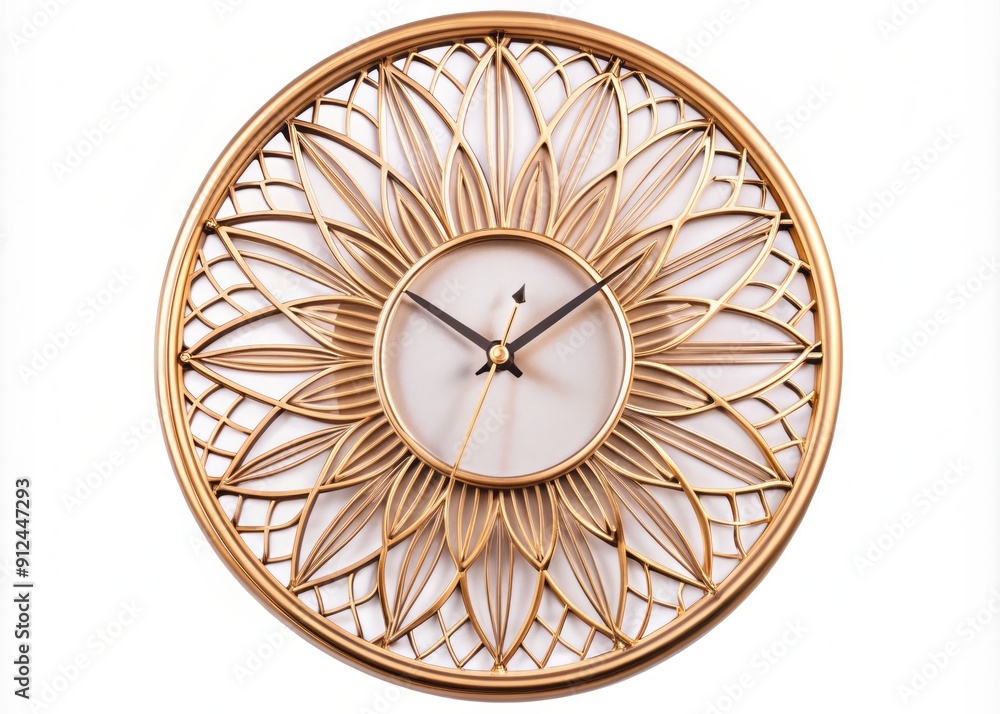 Elegant modern wall clock with sleek design and intricate details ...