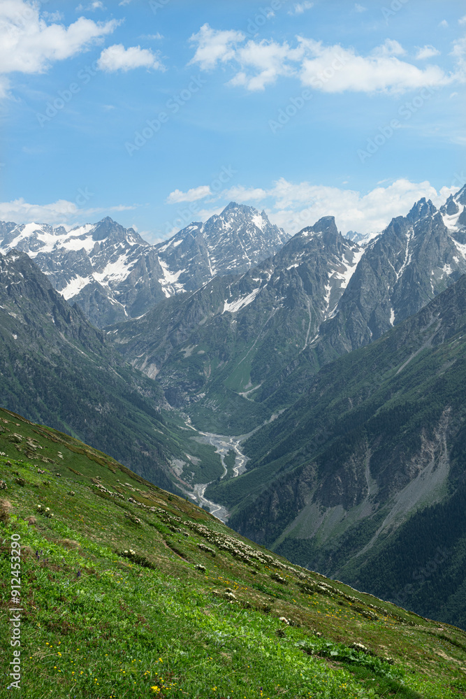 Magnificent mountains to trek in Mestia. Blooming mountain views in ...