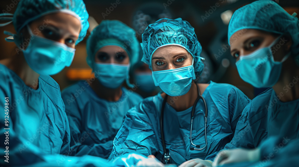 Surgical Team Ready for Operation. Surgical team lined up and ready for ...