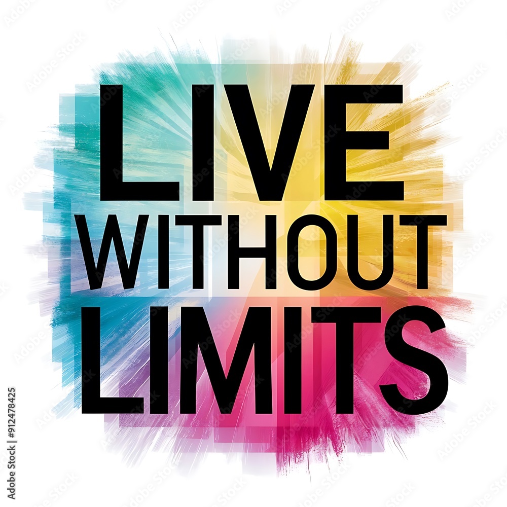 Live Without Limits colorful background and text (T-shirt Design ...