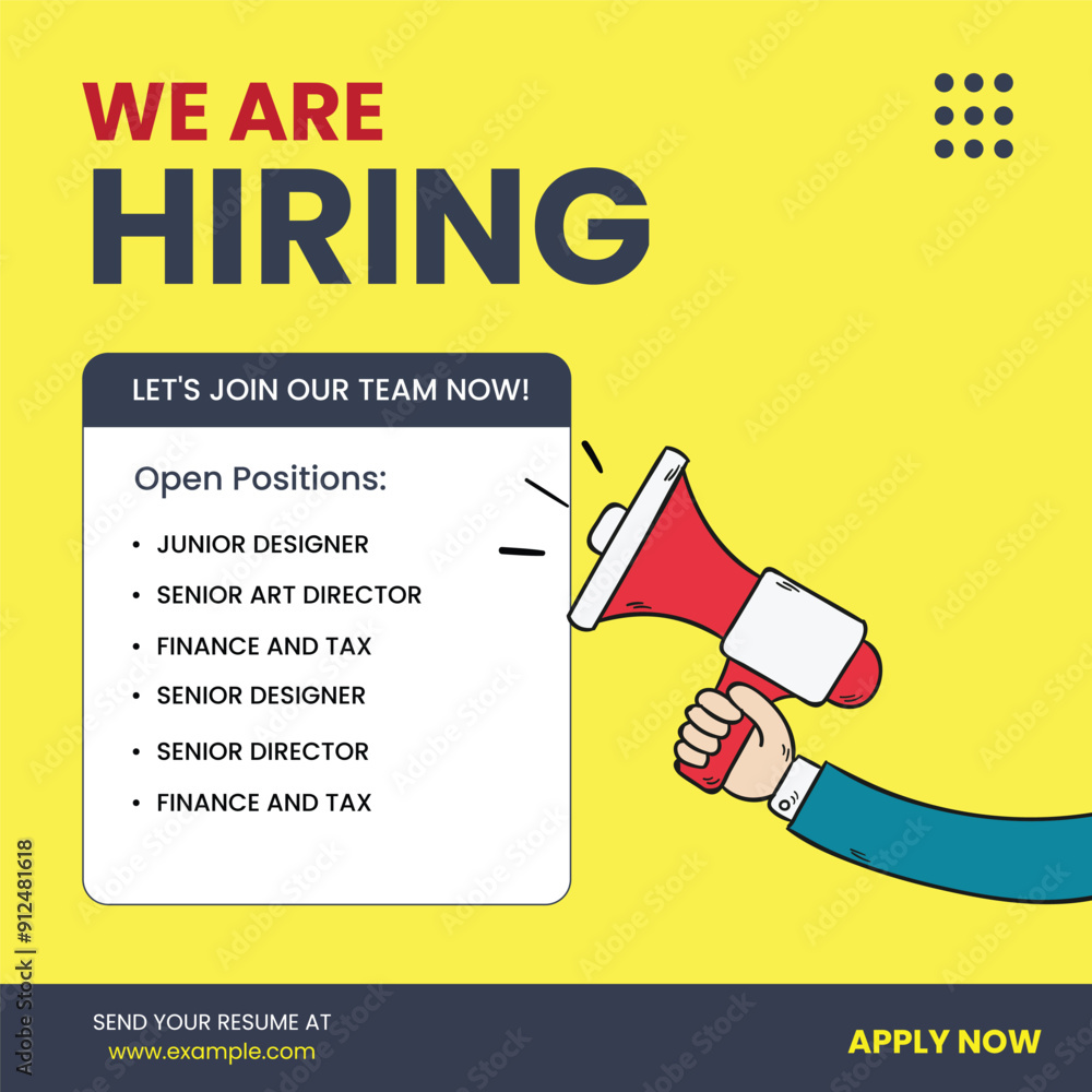 We are hiring join to the team announcement. Hiring recruitment open ...