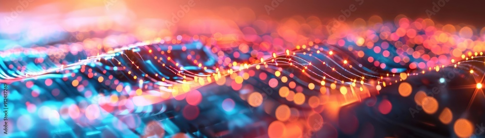 Visualization of AI algorithms with data flow, vibrant and detailed ...