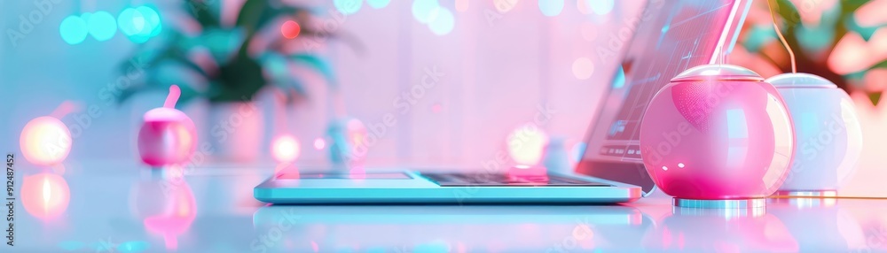 Automated system workflow with robotic process, modern and sleek, high ...