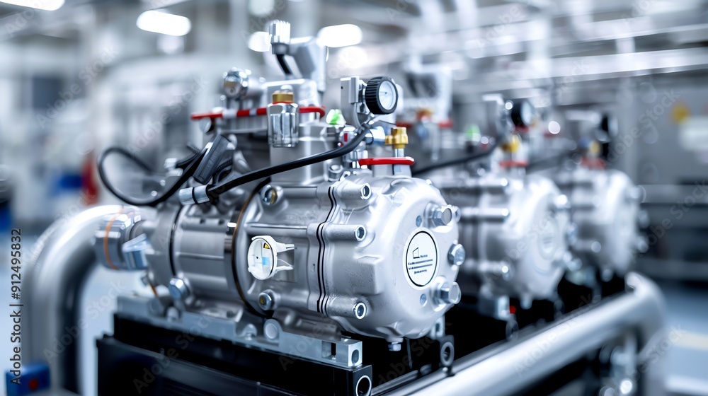 Compressor unit providing air for HVAC system testing, building ...