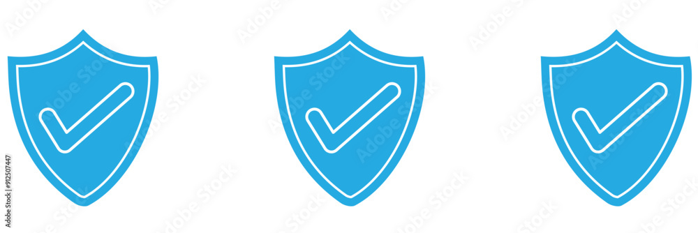 Verified badge icon tick symbol vector approved check mark icon. Blue ...