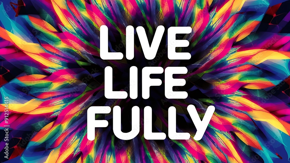 Live Life Fully colorful background and text (T-shirt Design ...