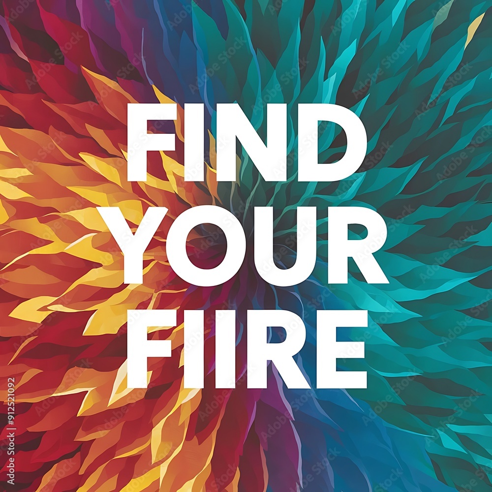 Find Your Fire colorful background and text (T-shirt Design ...