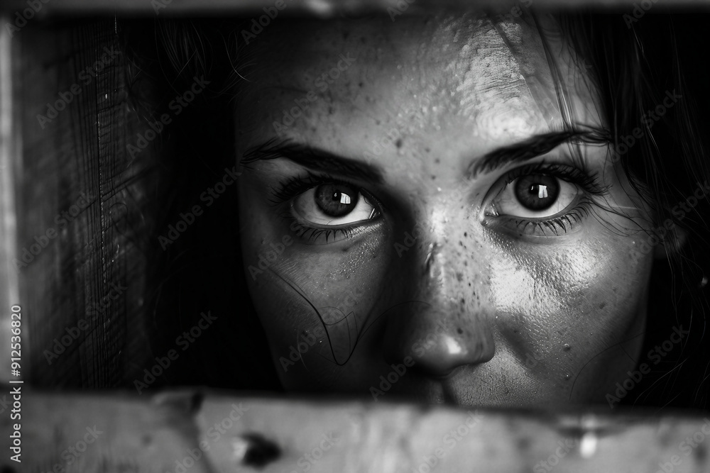 Generative AI conceptual image photo hostage prisoner person in cage ...