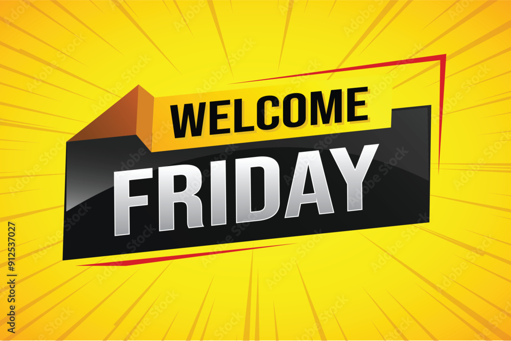 welcome friday word text concept icon logo sign symbol vector note 3d ...
