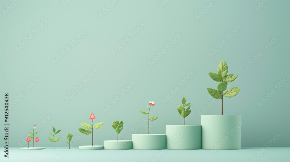 A symbolic depiction of business maturity and development, featuring a ...