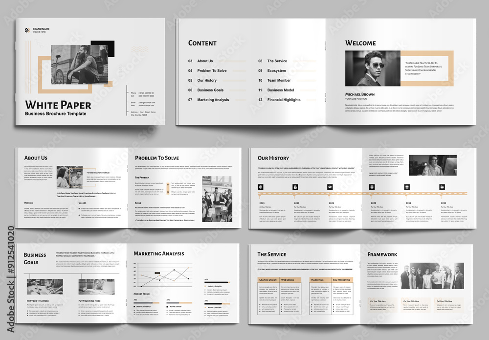 White Paper Design Layout Stock Template | Adobe Stock