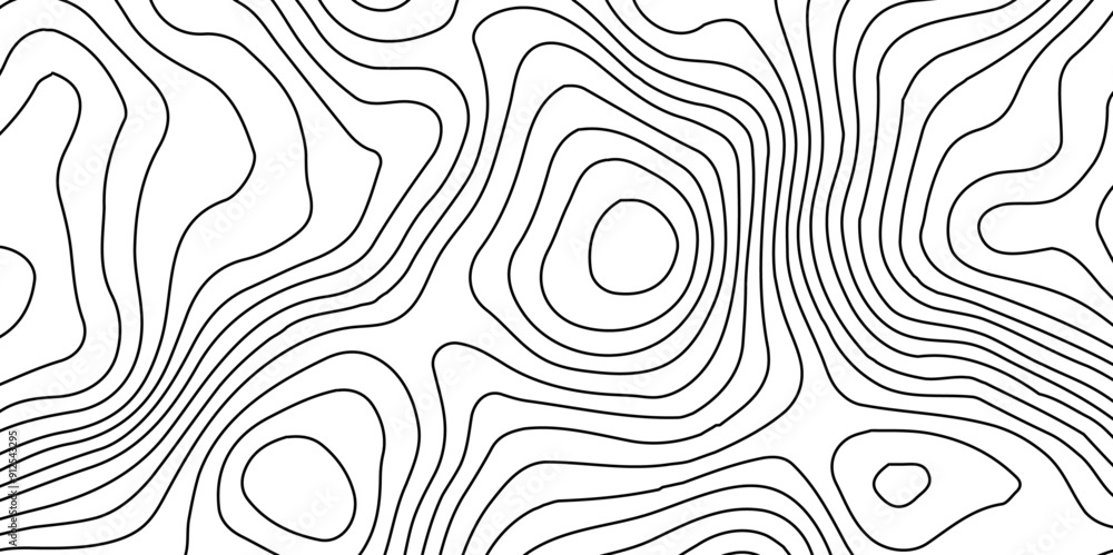 Topographic map. Geographic mountain relief.Black and white topography ...