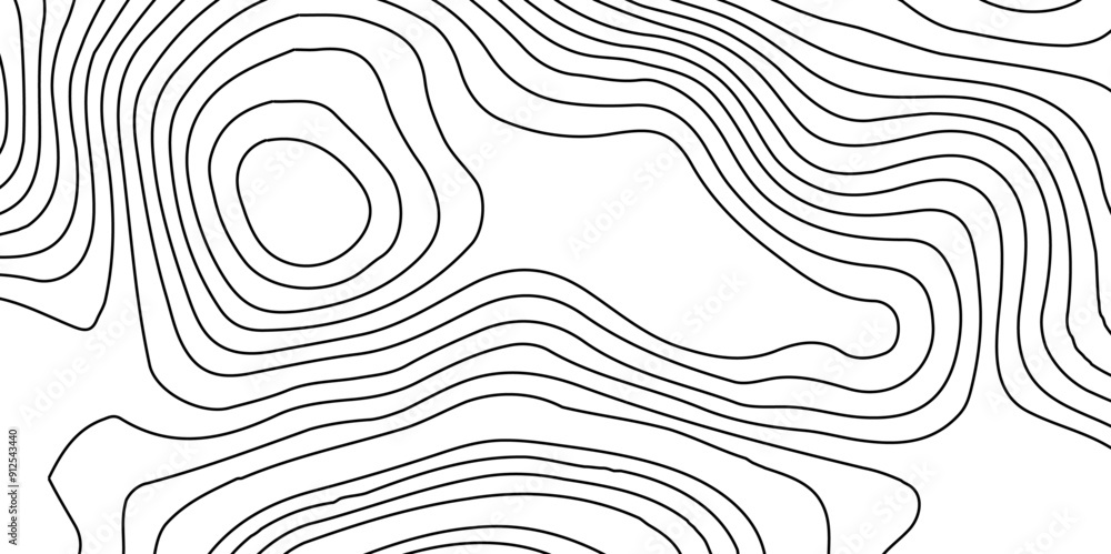 Topographic map. Geographic mountain relief.Black and white topography ...
