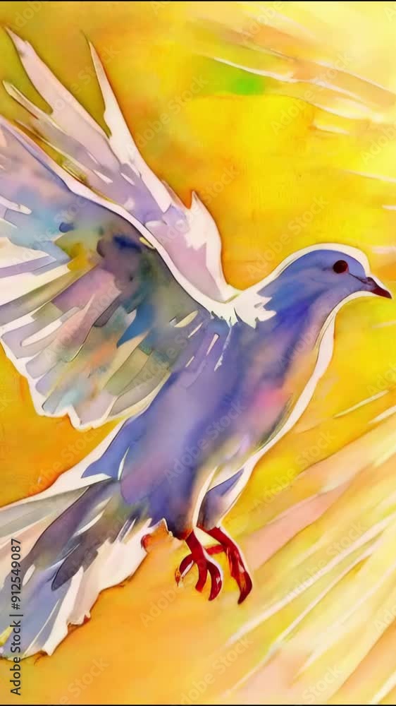 holy spirit as a white dove in rays of light, symbolizing Christian ...