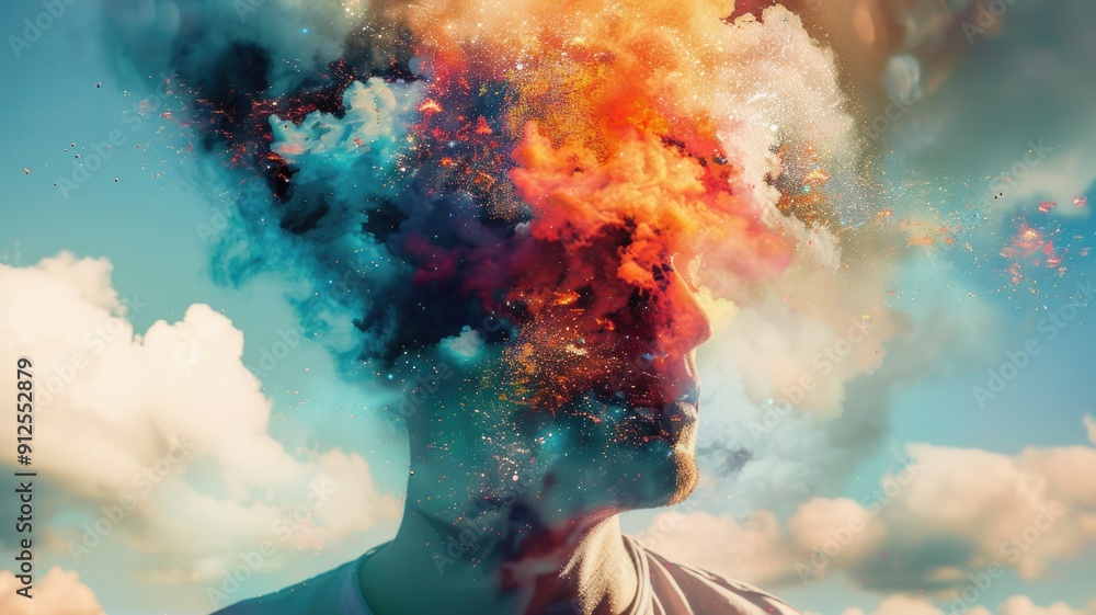 de-focus photo manipulation where the face is replaced with a cloud of ...
