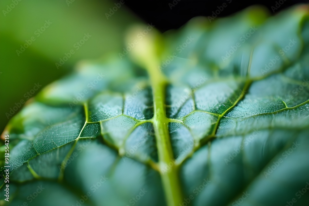 Macro Photography of a freen plant leaf with structure, detail and ...