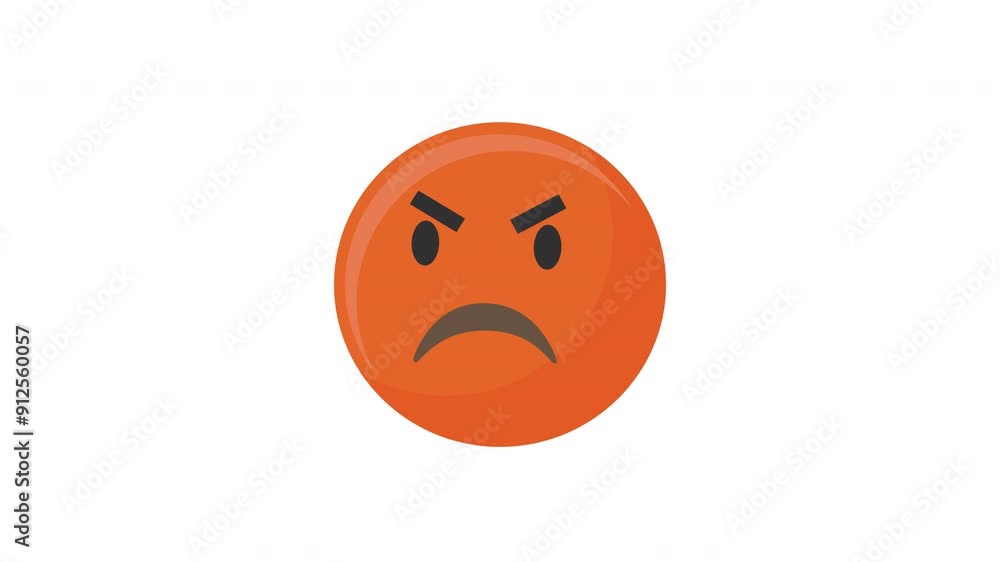 Animated angry emoji. Looping animation of a neutral to angry facial ...