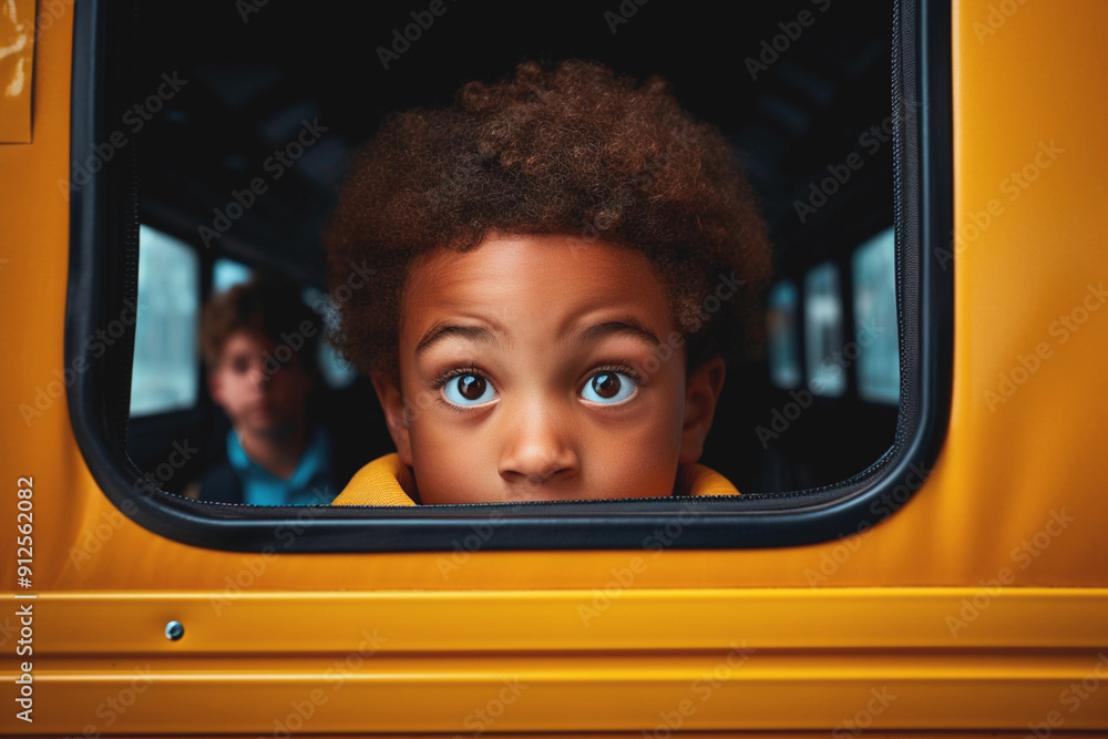 School bus transporting students back to school, image that illustrates ...