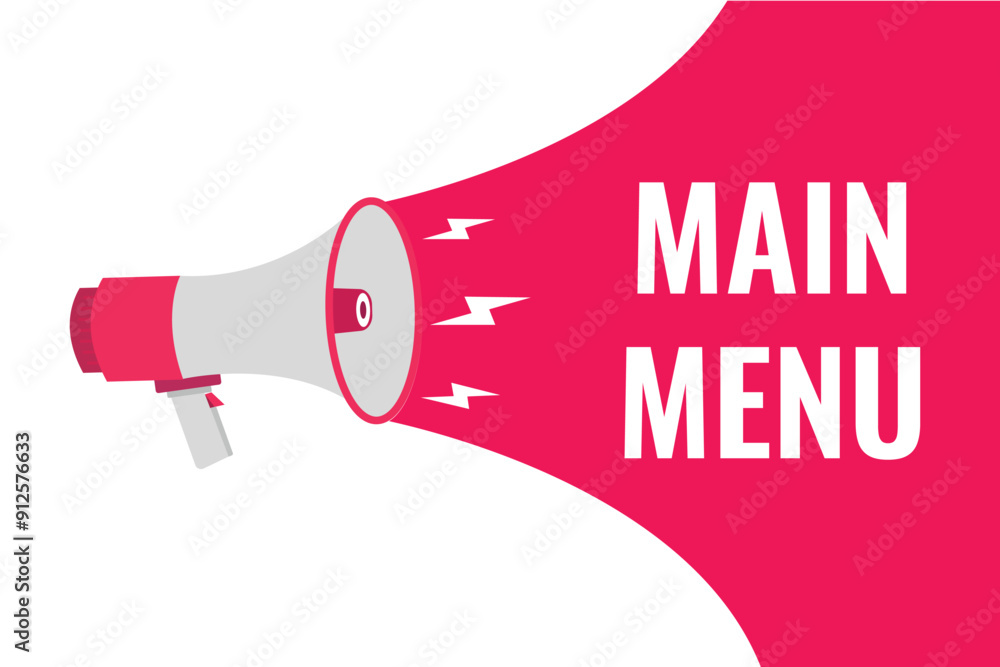 main menu button, banner, label, template for website. main menu text ...