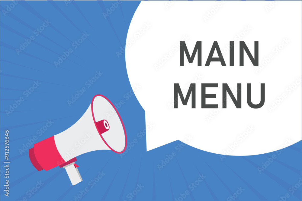 main menu button, banner, label, template for website. main menu text ...