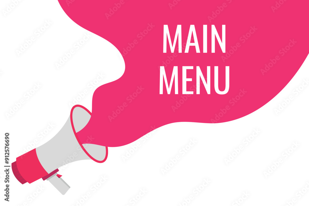 main menu button, banner, label, template for website. main menu text ...