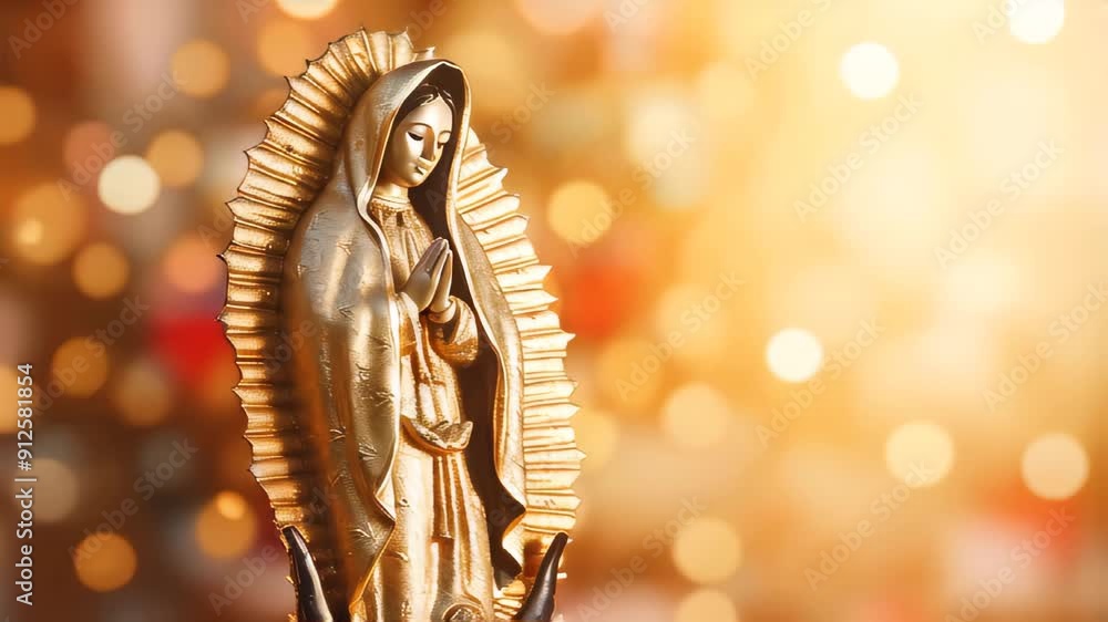 Statue of Saint Mary of Guadalupe (Virgen de Guadalupe) in honor of the ...
