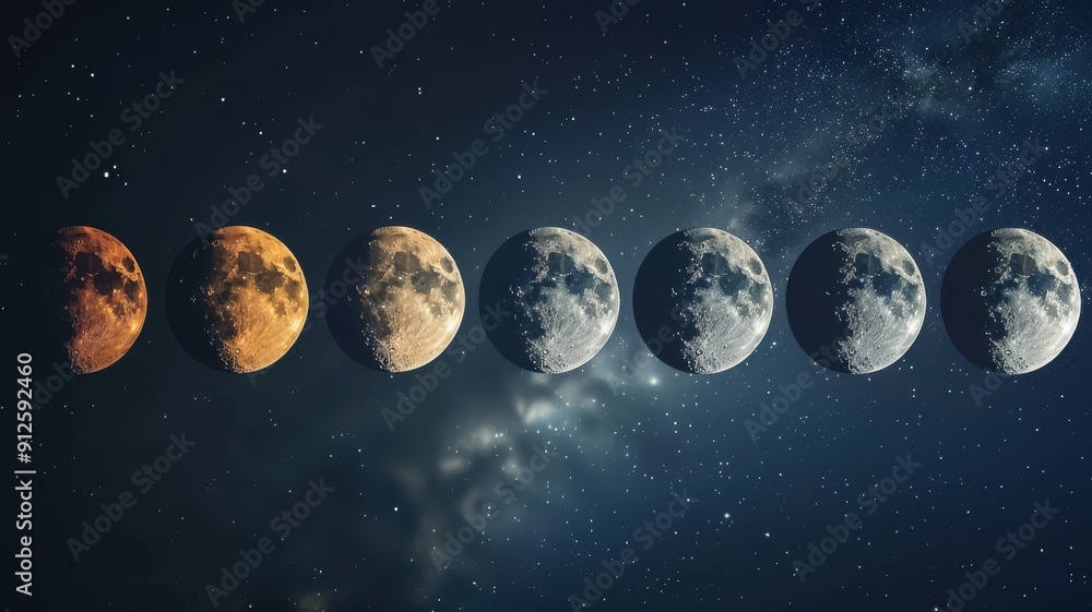 Photos series capturing the phases of the moon from new moon to full ...