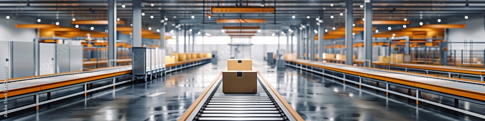 Smart logistics center with automated AI sorting and routing systems ...