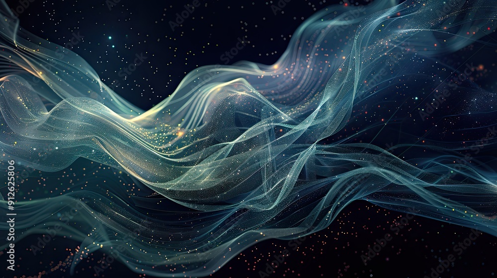 Sophisticated -style digital art, capturing the moment a single elegant ...