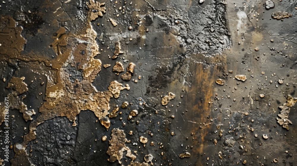 environmental pollution from dirty leaking drops of used motor oil from ...