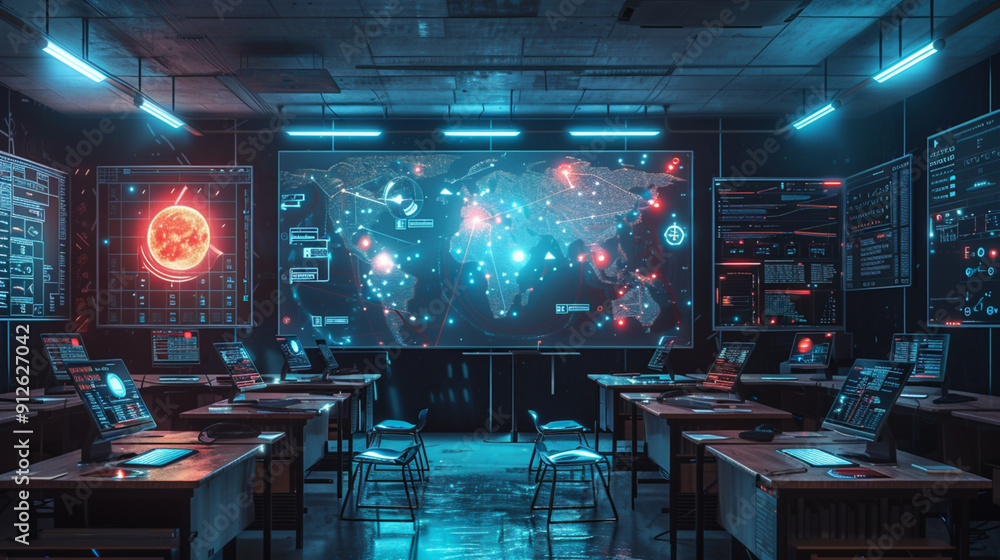 Digital classroom with AI-assisted teaching tools, advanced education ...