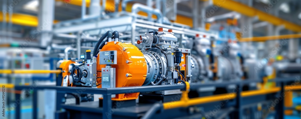 Large industrial compressor providing air for manufacturing processes ...