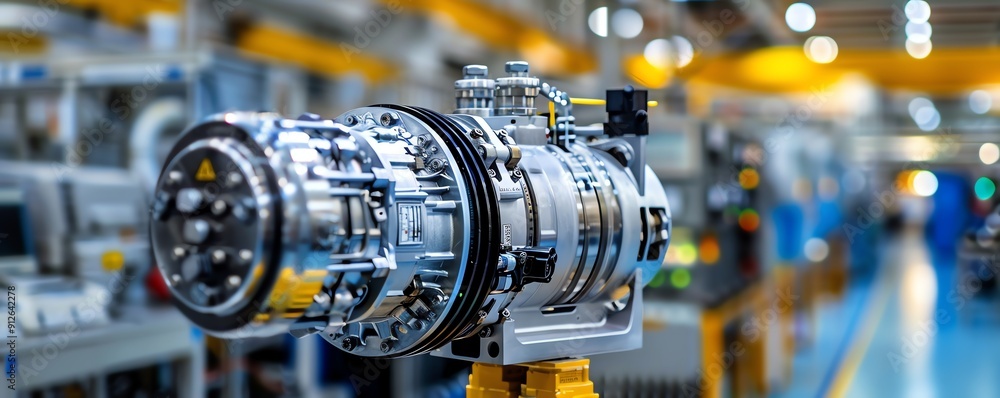 Large industrial compressor providing air for manufacturing processes ...