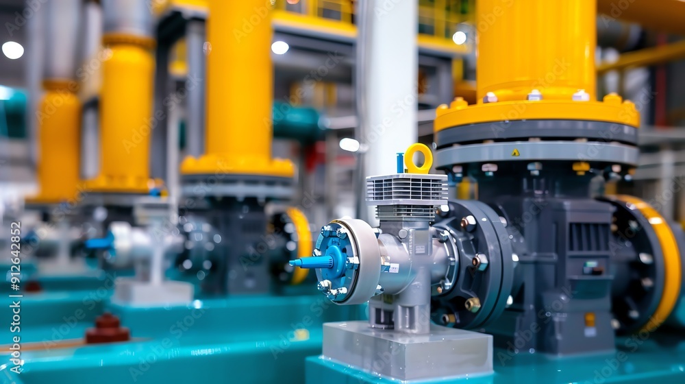 Sewage pump in a wastewater treatment plant, environmental setting ...