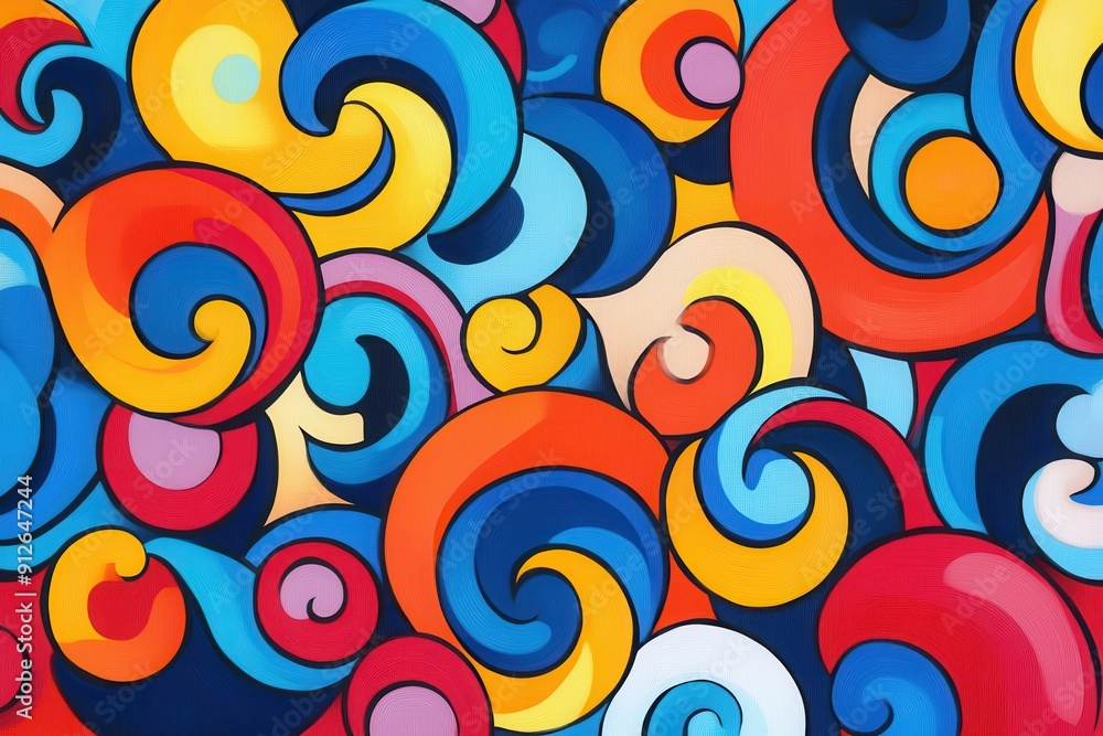 Swirling Patterns in Motion, a vibrant digital artwork featuring ...