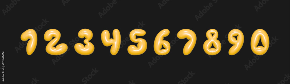 Yellow numbers Balloons. Helium balloons 3d numbers for children's ...