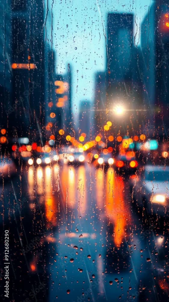 street lights in the night Virtual 4K video animation background with ...