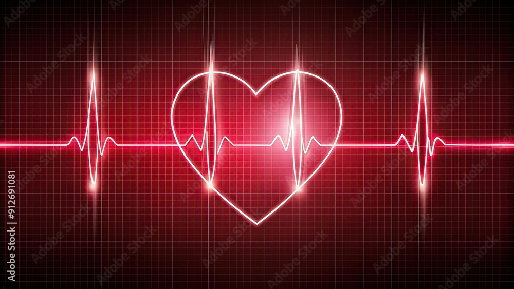 Diagram illustrating heart waves, heart, waves, pulse, cardiogram, ECG ...