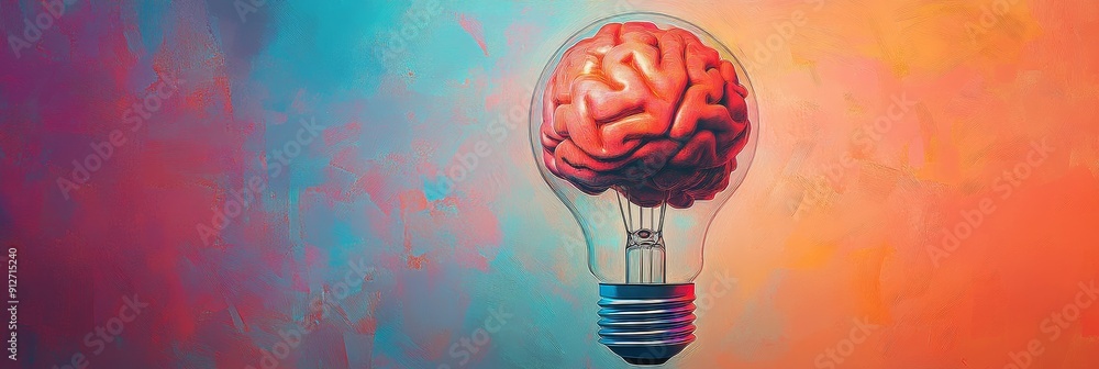 Brainpower: A Lightbulb Moment of Inspiration - A human brain glowing ...